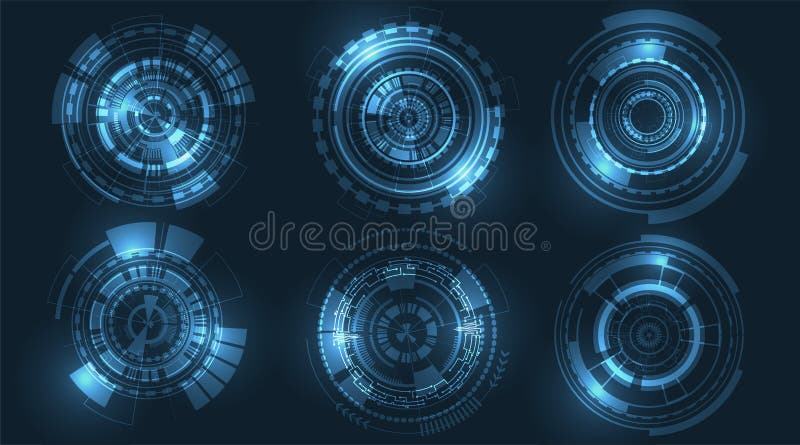 Circle Technology Icon Set. Stock Vector - Illustration of game, circle ...