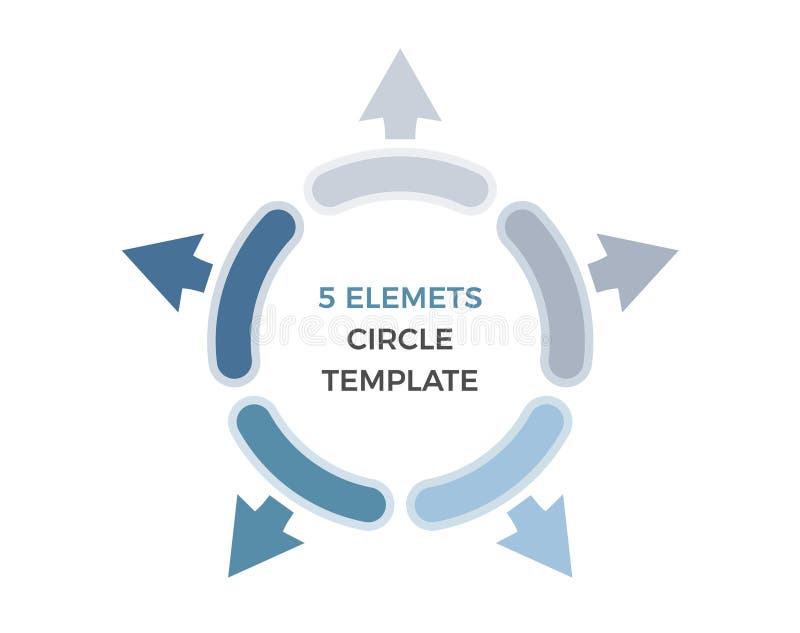 Circle Template with 5 Arrows Stock Vector - Illustration of info ...