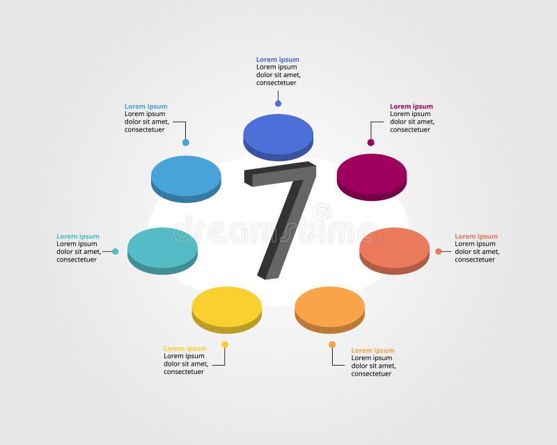 Circle Template for Infographic for Presentation for 7 Element Stock ...