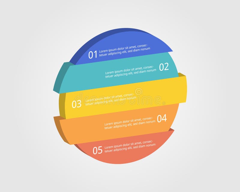 Circle Template for Infographic for Presentation for 5 Element Stock ...