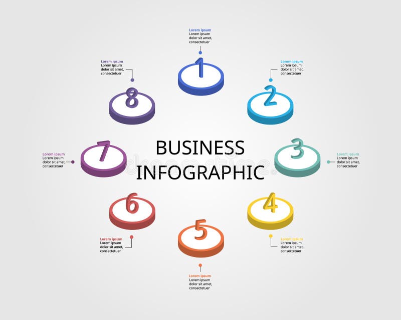 Circle Template for Infographic for Presentation for 8 Element Stock ...