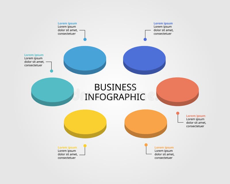 Circle Template for Infographic for Presentation for 6 Element Stock ...