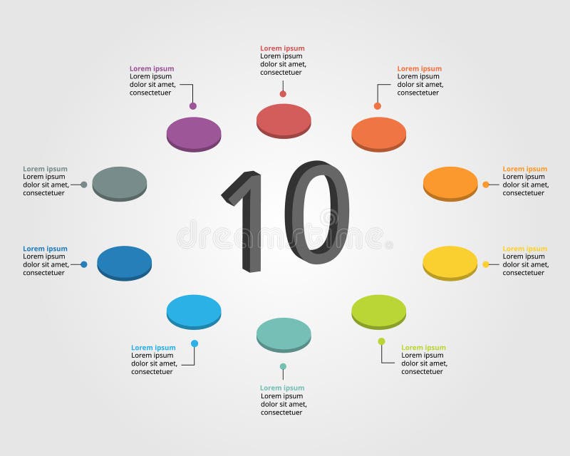 Circle Template for Infographic for Presentation for 10 Element Stock ...
