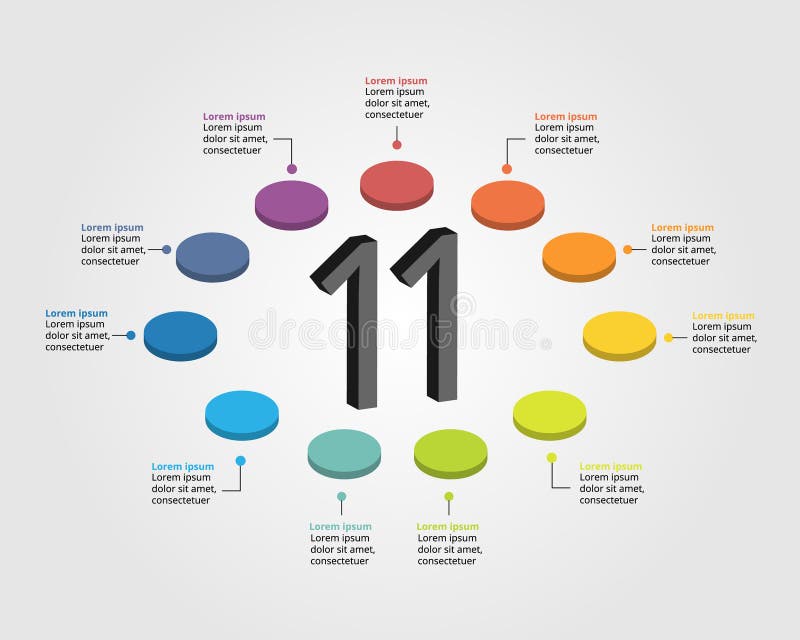 Circle Template for Infographic for Presentation for 11 Element Stock ...
