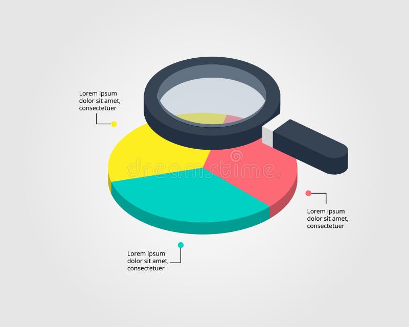 Circle Template with Magnifying Glass for Infographic for Presentation ...