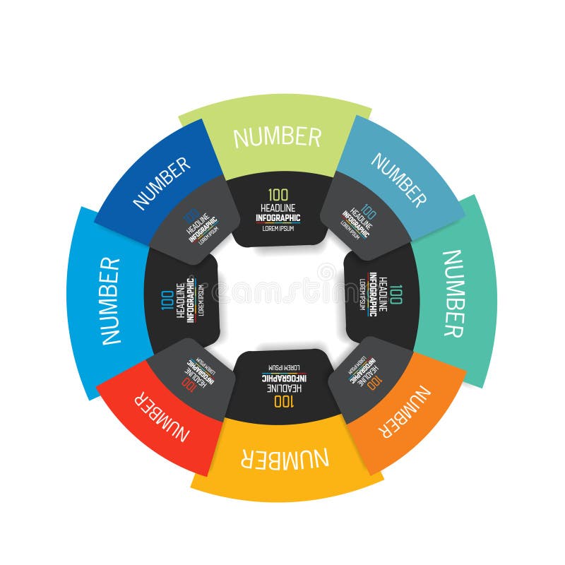 Circle Template, Round Infographic Stock Vector - Illustration of ...