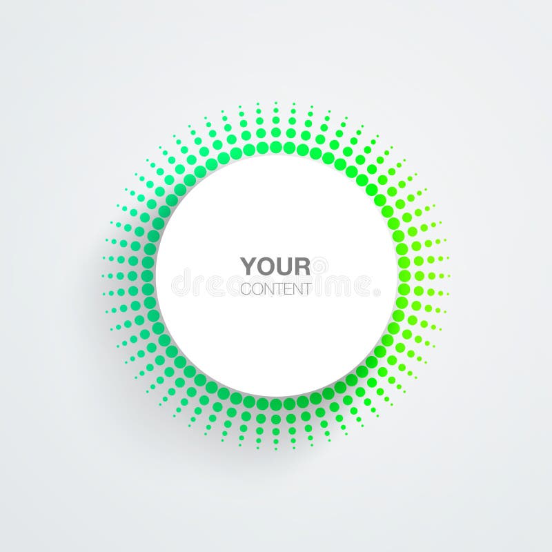 Circle Text Box Design with Green Dots Stock Vector - Illustration of ...