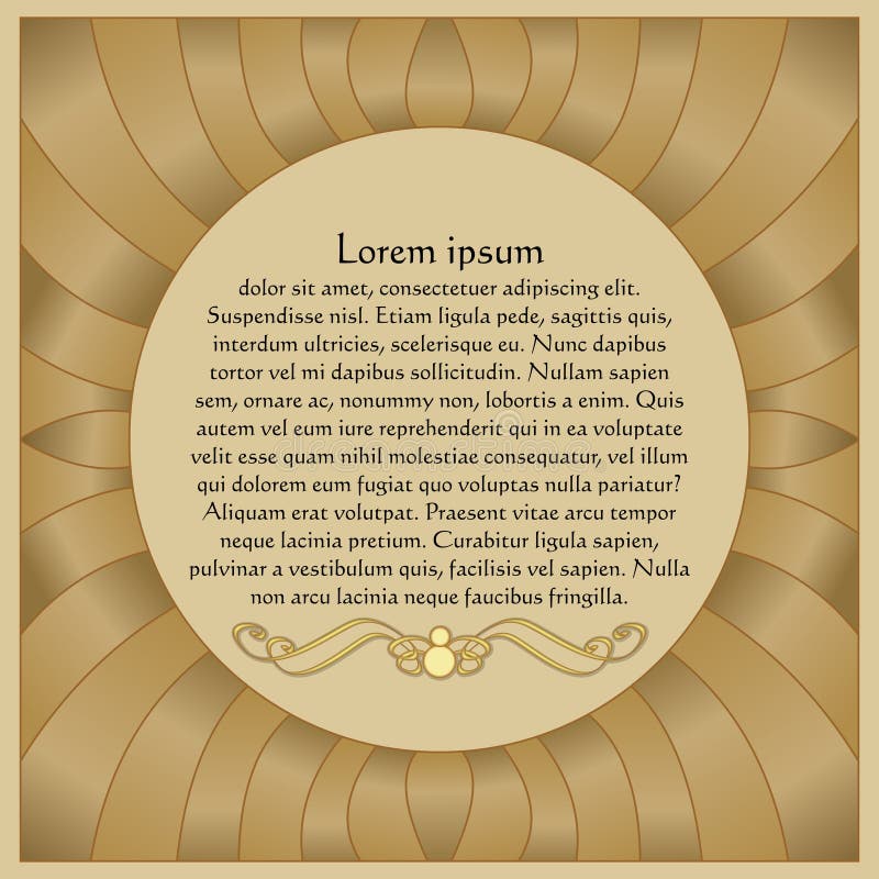 Circle Text Frame in Luxurious Design, Golden Decor, Gradient 3d Effect ...