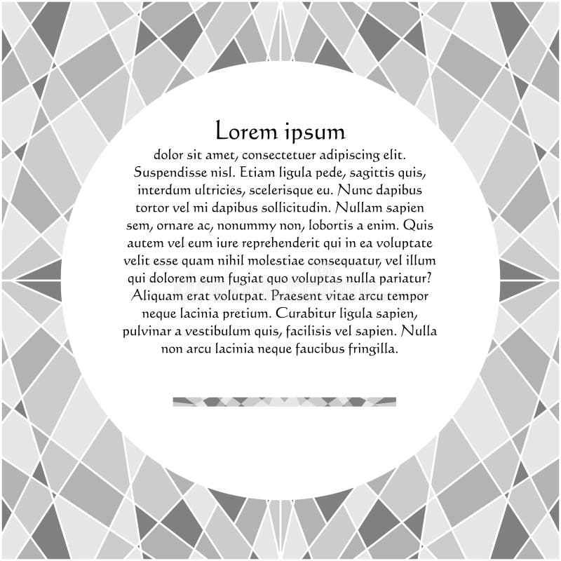 Circle Text Frame with Monochrome Mosaic Decor Composed in Square ...