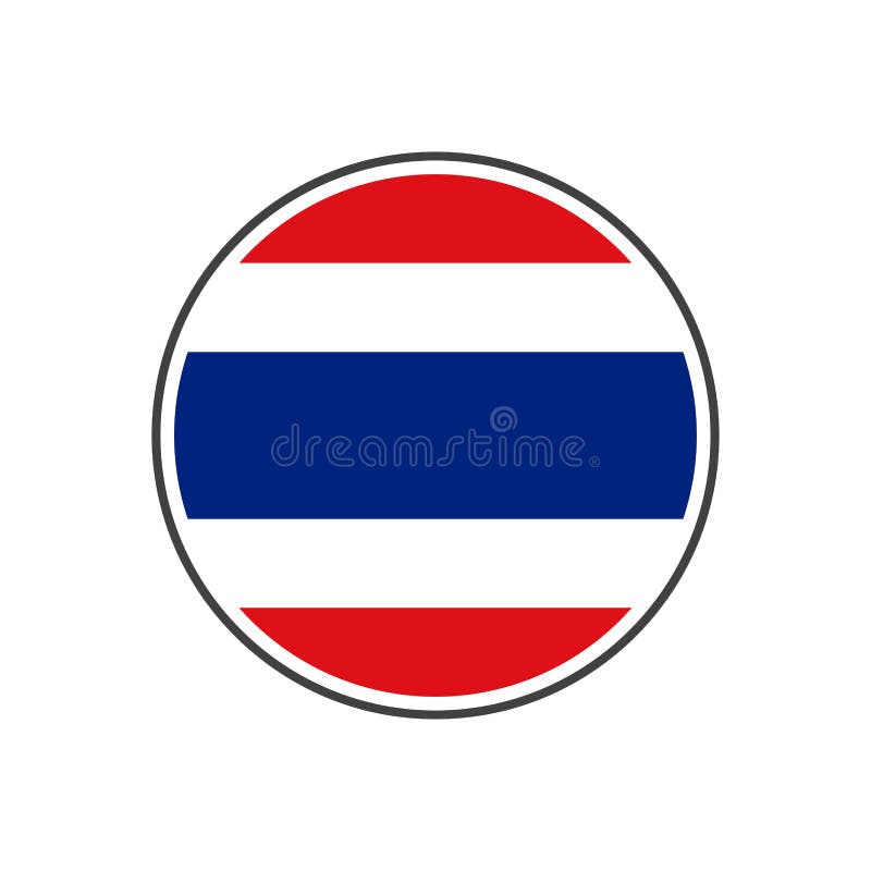 Circle Thailand Flag with Grey Border Vector Illustration Isolated on ...