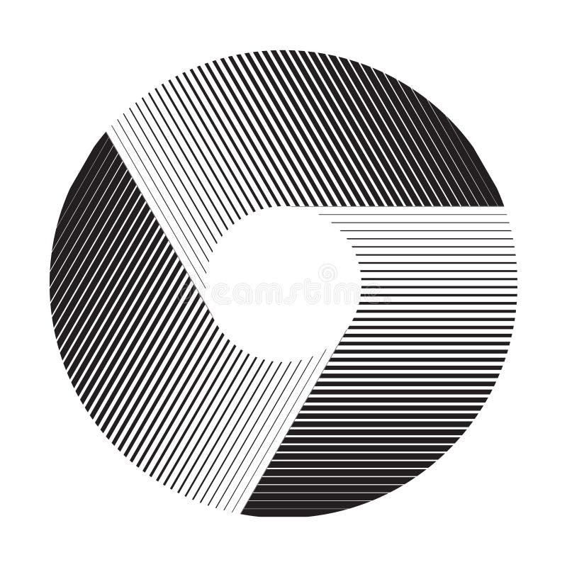 Circle with Three Segments. Abstract Art Geomety Lines Background Stock ...