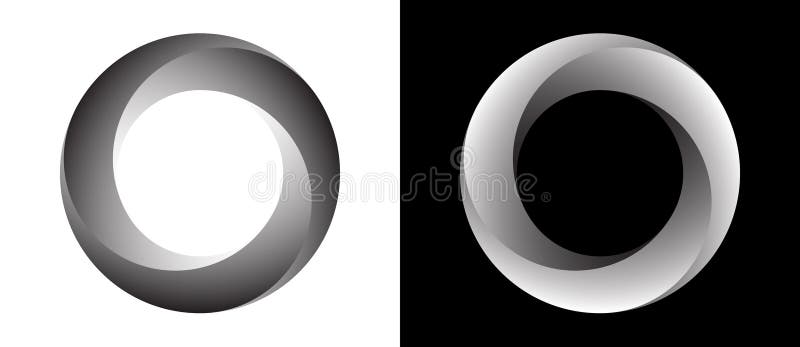 Circle with Three Segments and Gradients. Logo or Icon for Any Project ...