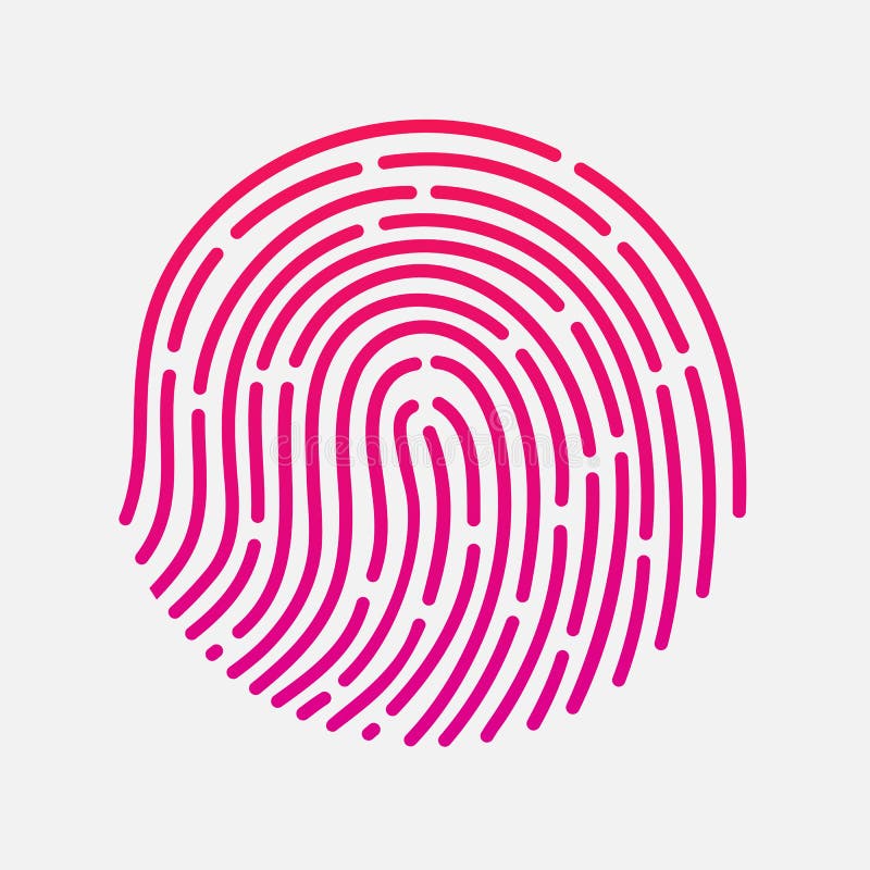 Touch, ID, Fingerprint Scan Access Symbol Stock Vector - Illustration ...