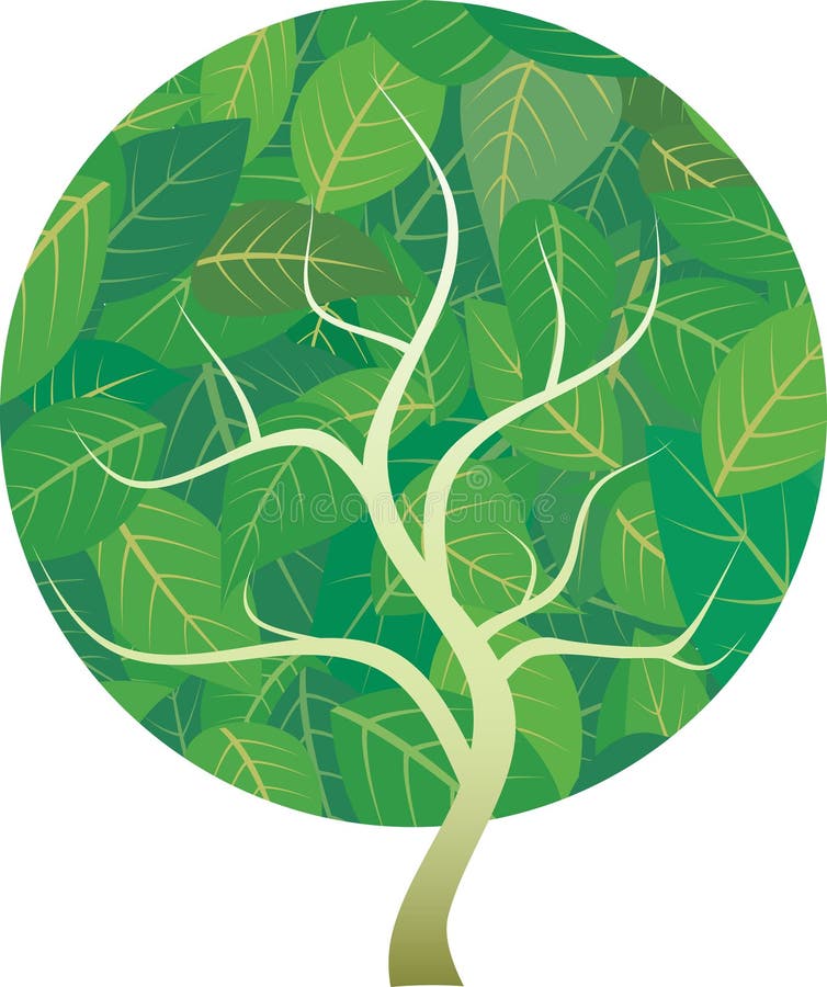 Red circle tree stock vector. Illustration of bird, background - 8281573