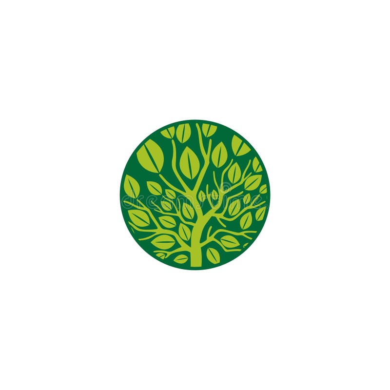 Circle Tree of Life Sticker Logo Design Inspiration Stock Vector ...