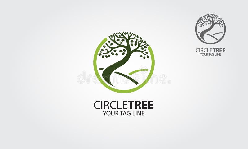 Circle Tree Vector Logo Template. Stock Vector - Illustration of ...