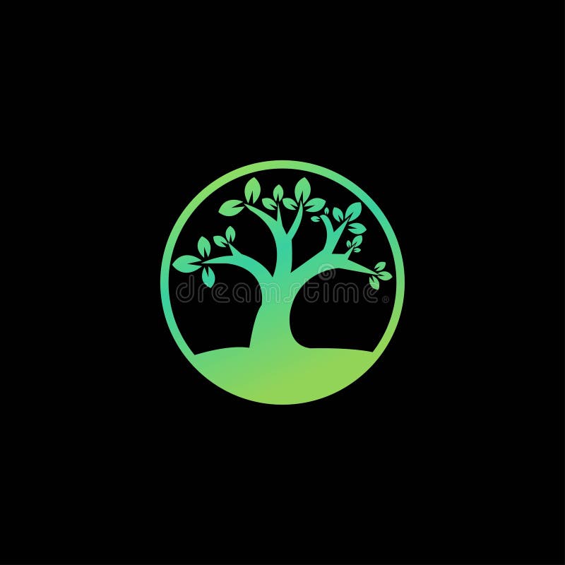 Circle Tree Vector Logo Template Stock Vector - Illustration of elegant ...