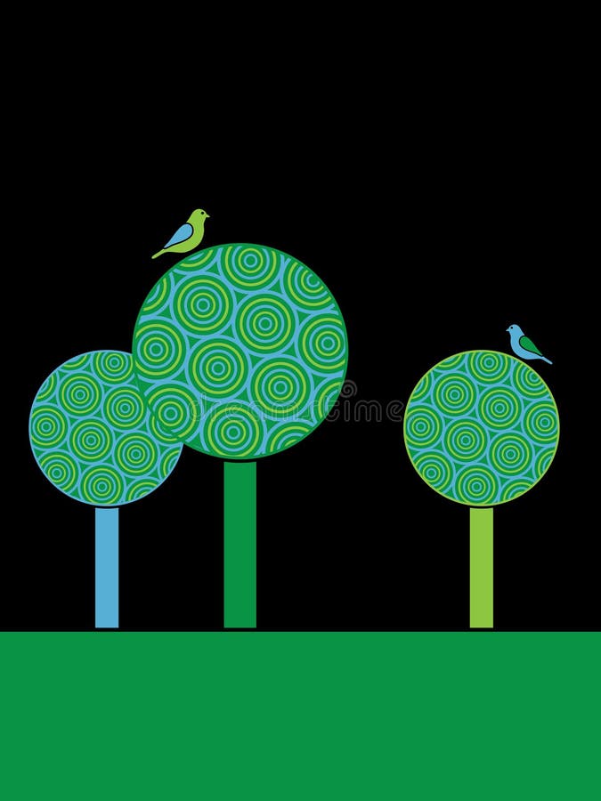 Circle trees stock vector. Illustration of decorative - 10359821