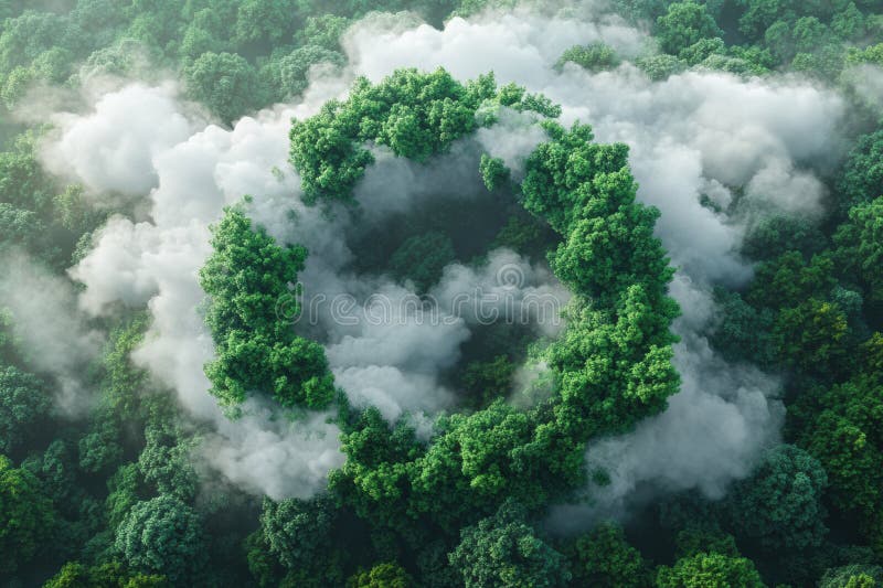 A Circle of Trees is Surrounded by a Cloud of Smoke Stock Photo - Image ...
