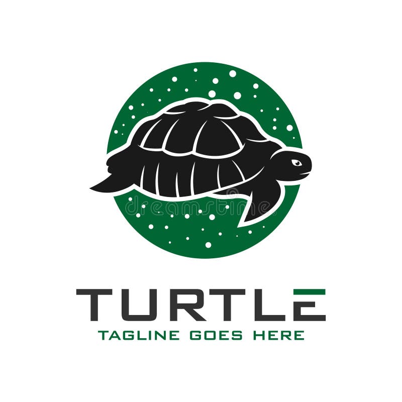 Circle Turtle Logo Design Template Stock Vector - Illustration of black ...