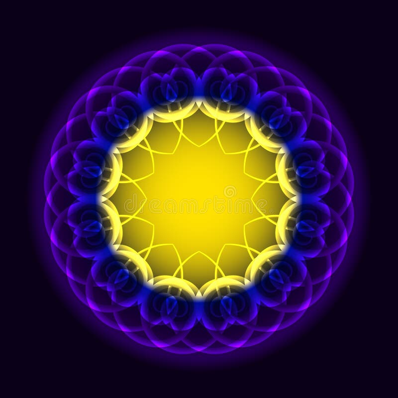 Circle of Twisted Violet, Yellow Elements Stock Illustration ...