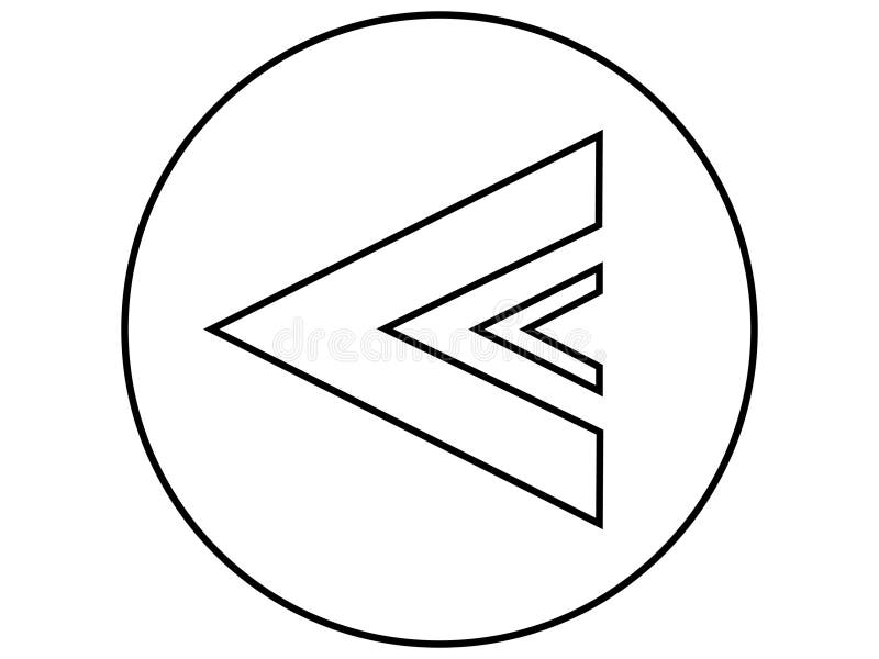 Circle with Two Triangle Inside Stock Illustration - Illustration of ...