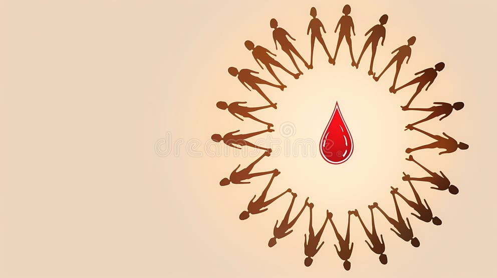 Circle of Unity Around Blood Drop Stock Illustration - Illustration of ...