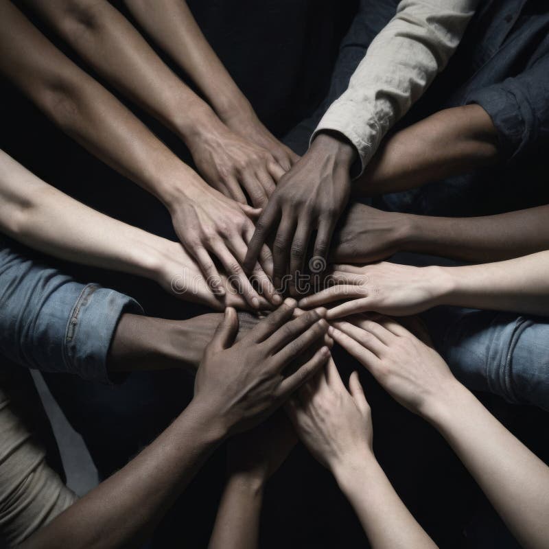 Circle of Unity in the Dark Stock Image - Image of moody, connection ...