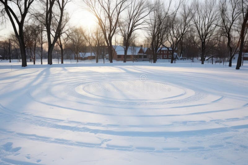 A Circle of Untouched Snow Ready for Dancers Stock Photo - Image of ...