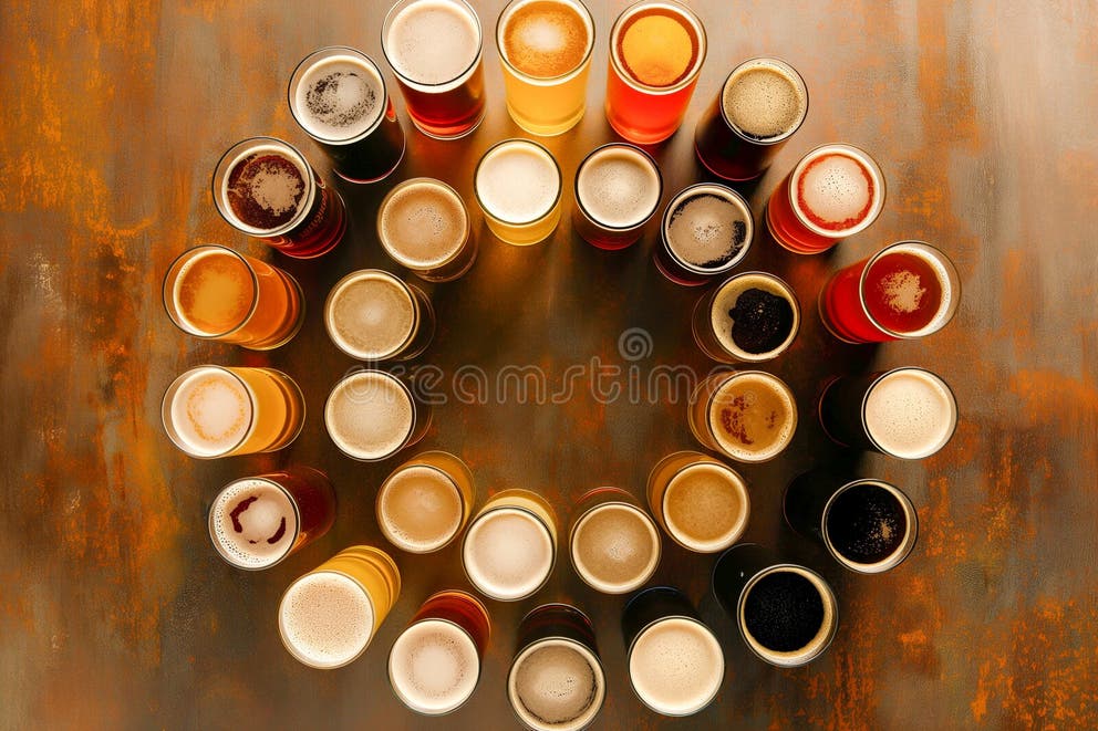 Circle of Variety Beers, Empty Center Stock Illustration - Illustration ...