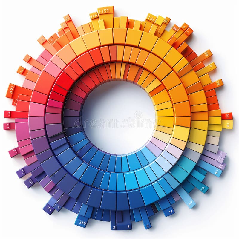 Circle of Colors on White Background. Generative AI Stock Illustration ...