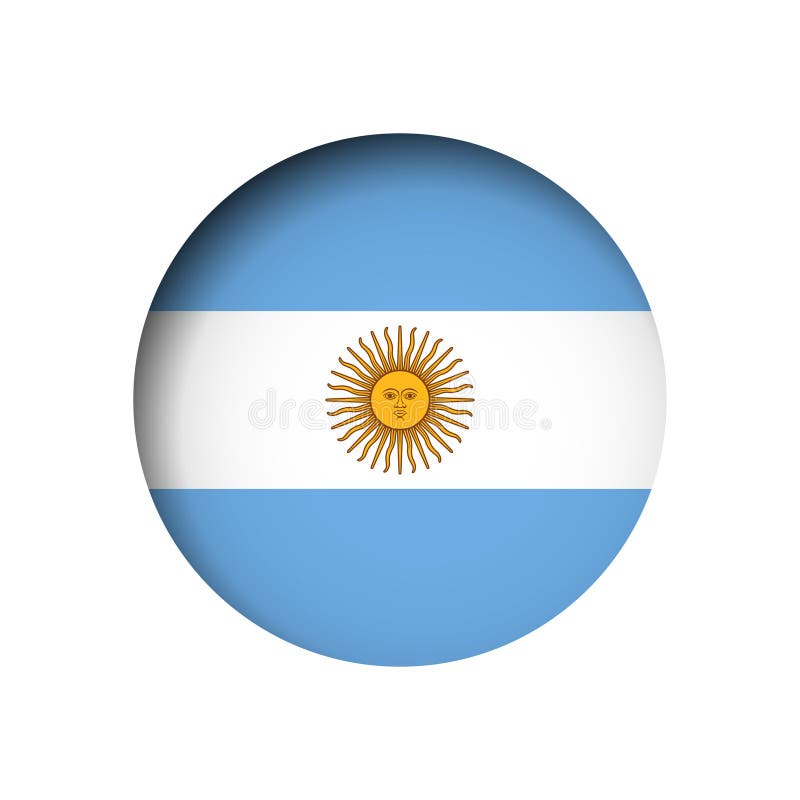 Circle Vector Flag of Argentina Stock Vector - Illustration of ...