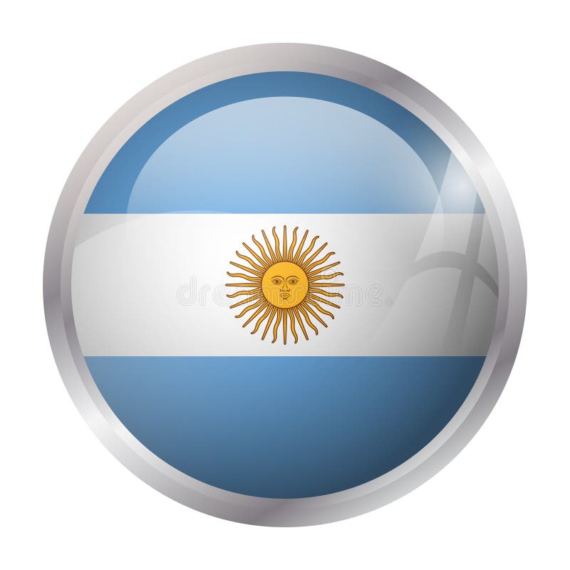 Circle Vector Flag of Argentina Stock Vector - Illustration of ensign ...
