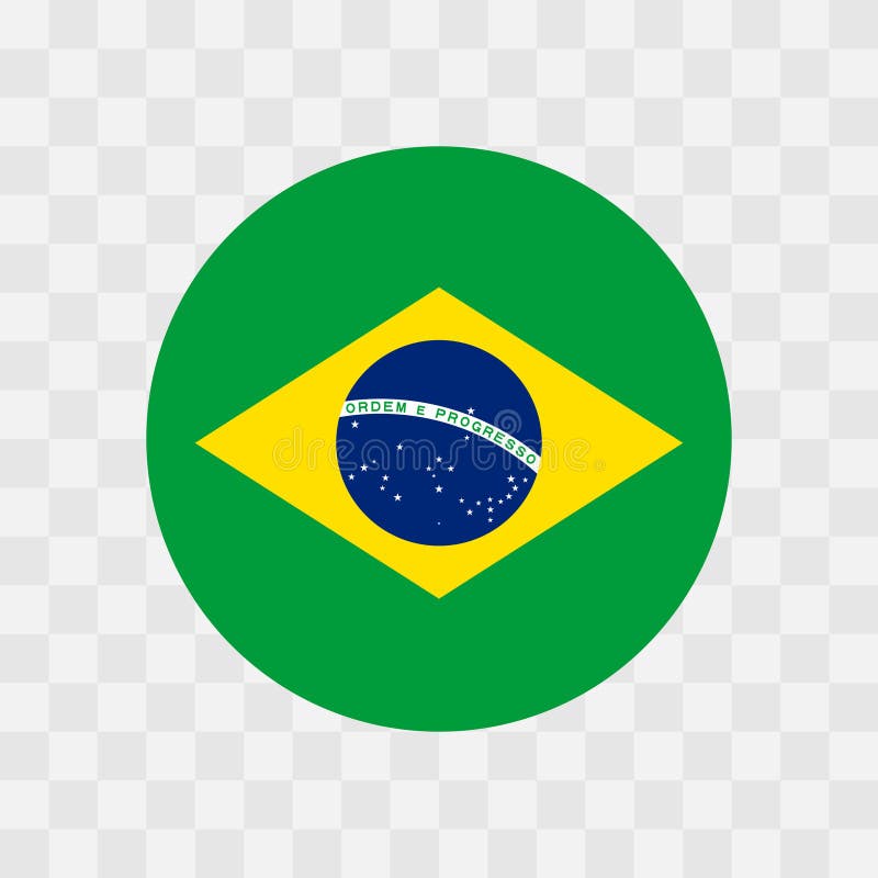 Circle Vector Flag of Brazil Stock Vector - Illustration of square ...