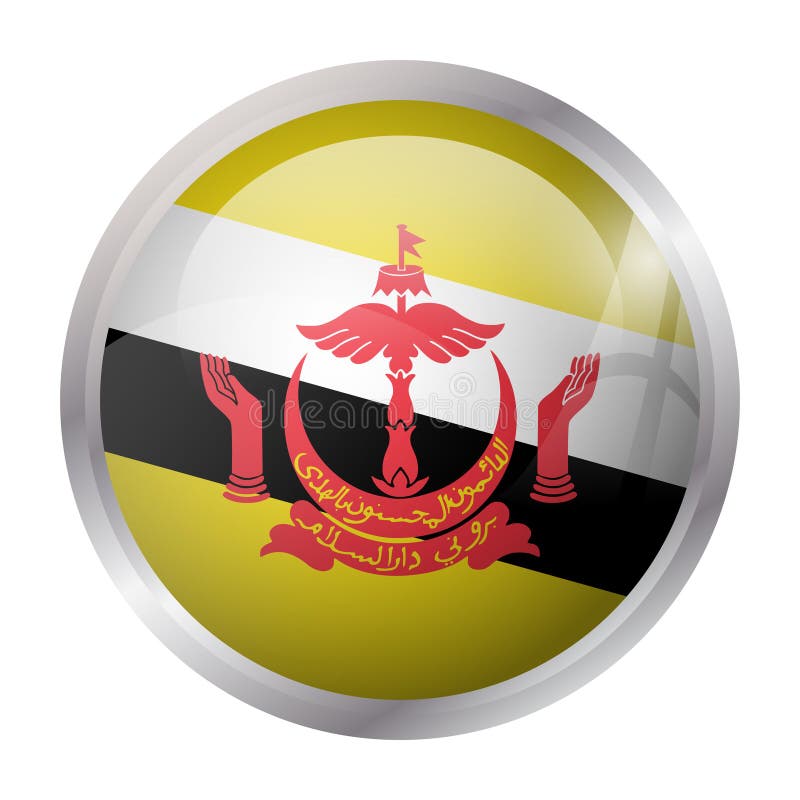 Circle Vector Flag of Brunei Stock Vector - Illustration of symbol ...