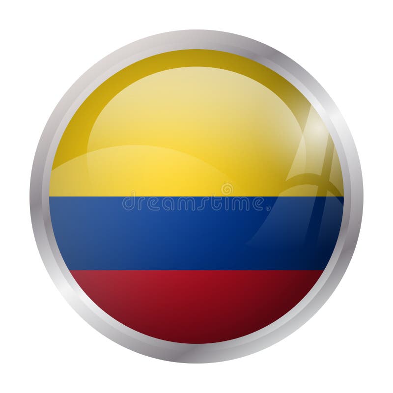 Circle Vector Flag of Colombia Stock Vector - Illustration of shape ...