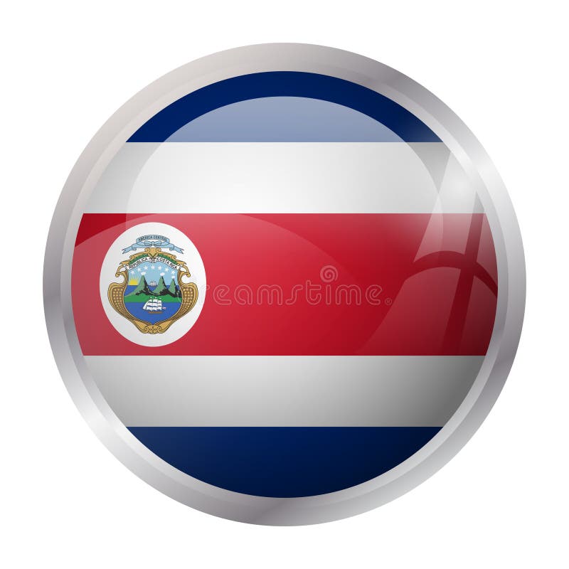 Circle Vector Flag of Costa Rica Stock Vector - Illustration of ...