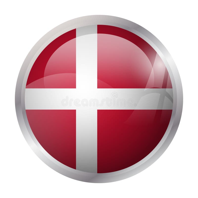 Circle Vector Flag of Denmark Stock Vector - Illustration of national ...
