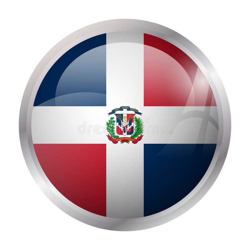 Circle Vector Flag of Dominican Republic Stock Vector - Illustration of ...