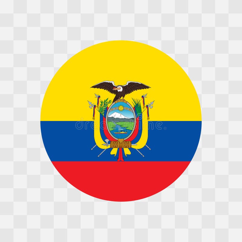 Circle Vector Flag of Ecuador Stock Illustration - Illustration of ...