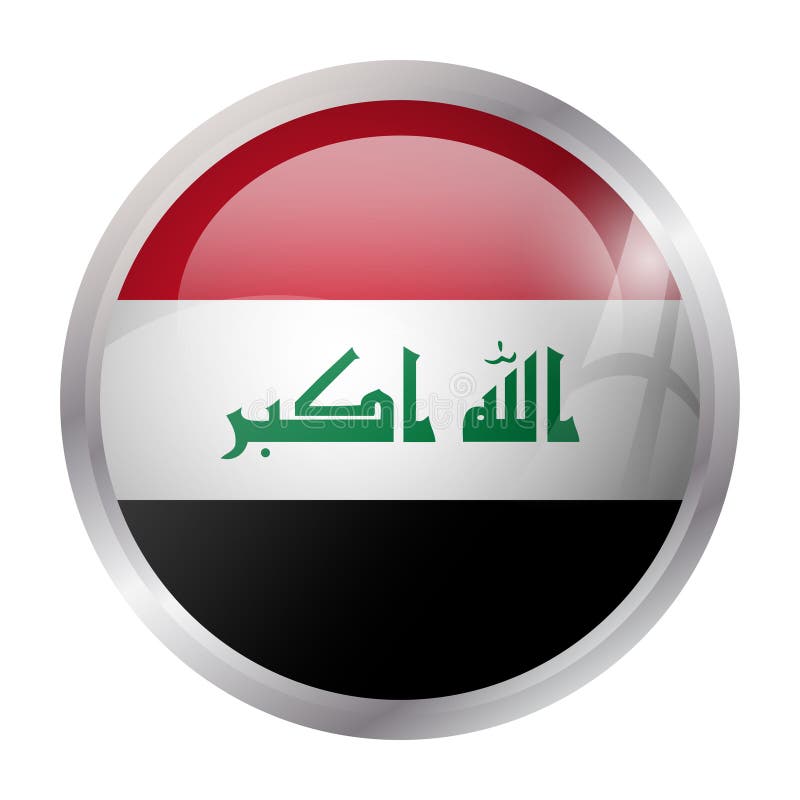 Circle vector flag of Iraq stock vector. Illustration of world - 311288723