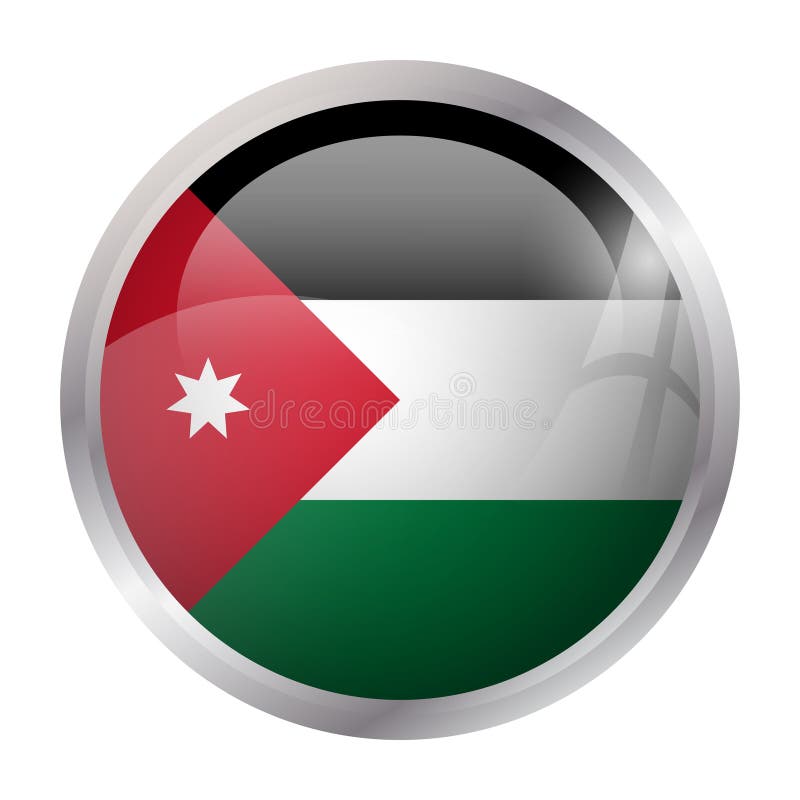 Circle Vector Flag of Jordan Stock Vector - Illustration of jordanian ...