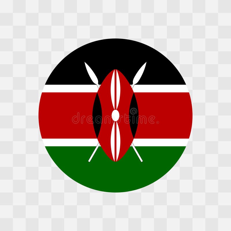 Circle Vector Flag of Kenya Stock Vector - Illustration of round ...