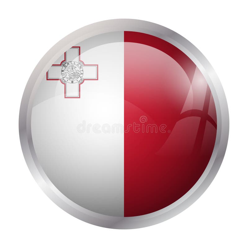 Circle Vector Flag of Malta Stock Vector - Illustration of patriotism ...