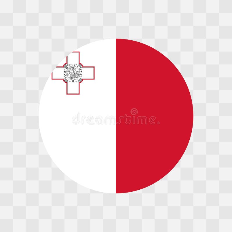 Circle Vector Flag of Malta Stock Illustration - Illustration of object ...