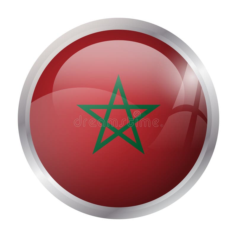 Circle Vector Flag of Morocco Stock Vector - Illustration of moroccan ...
