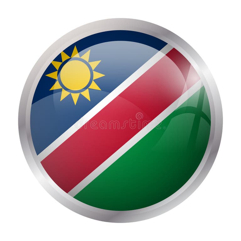 Circle Vector Flag of Namibia Stock Vector - Illustration of symbol ...
