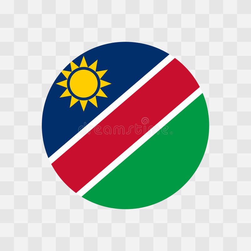 Circle Vector Flag of Namibia Stock Illustration - Illustration of ...