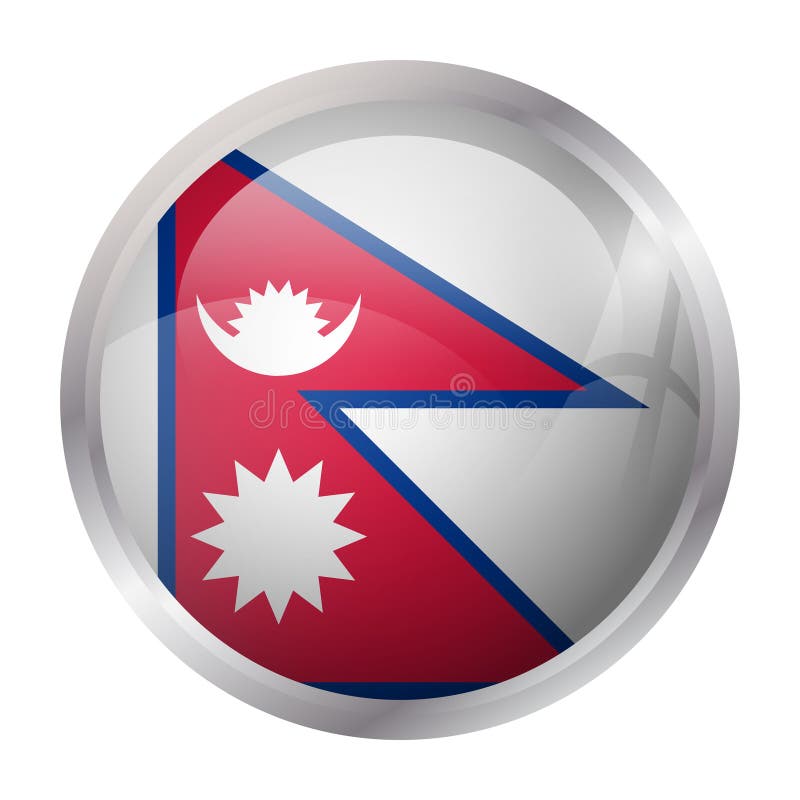 Circle Vector Flag of Nepal Stock Vector - Illustration of ensign ...