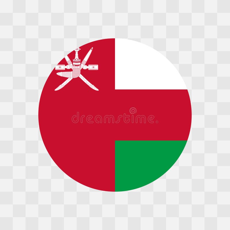 Circle vector flag of Oman stock illustration. Illustration of shape ...